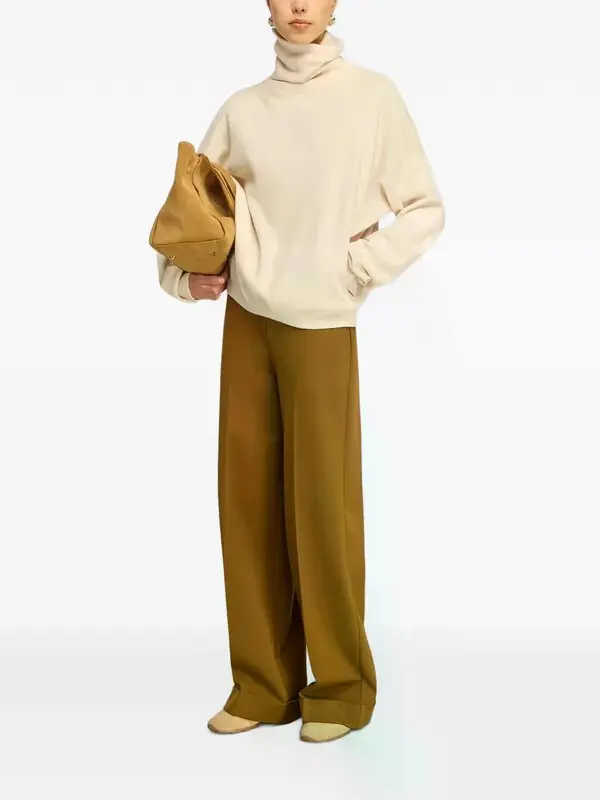 SEMICOUTURE Zip-back Foldover-collar Sweater - Neutrals