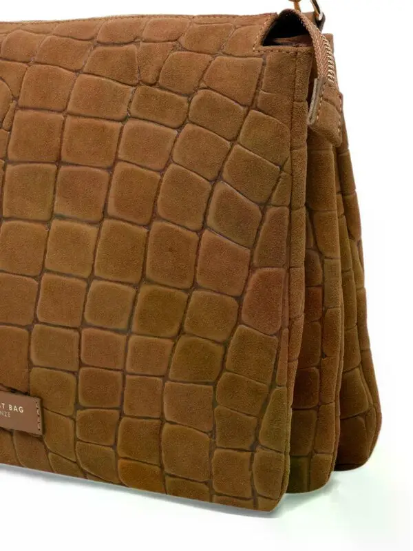 MY BEST BAG FIRENZE Reflex Croco Crocodile-effect Suede Shoulder Bag
