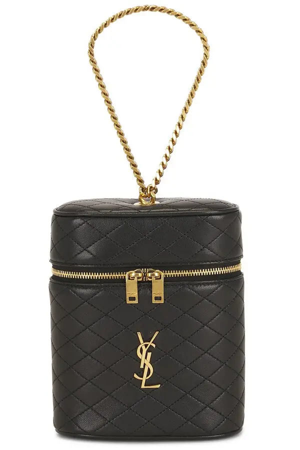 Saint Laurent Gaby Vertical Vanity Bag In Black - Nero