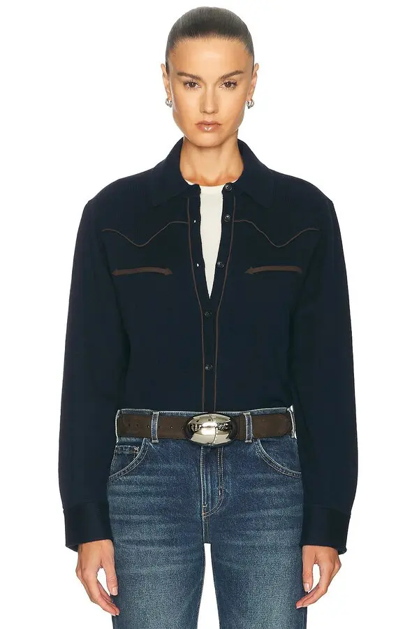 Guest In Residence Cropped Western Shirt