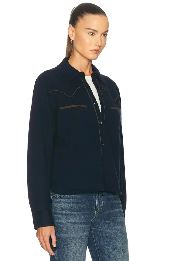 Guest In Residence Cropped Western Shirt