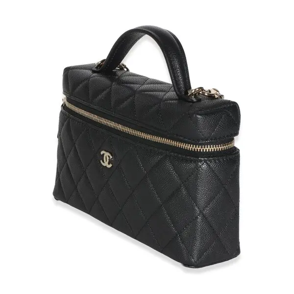 Chanel Quilted Caviar Slim Vanity With Chain