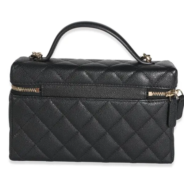 Chanel Quilted Caviar Slim Vanity With Chain