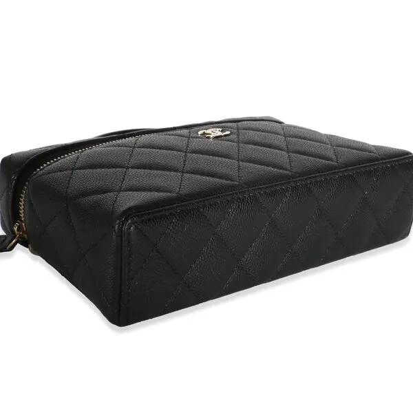 Chanel Quilted Caviar Slim Vanity With Chain