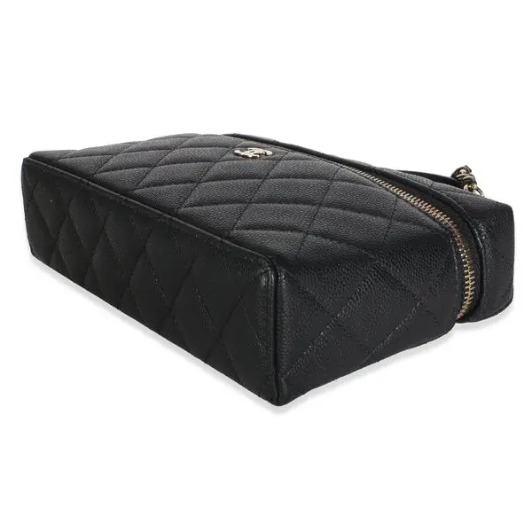 Chanel Quilted Caviar Slim Vanity With Chain