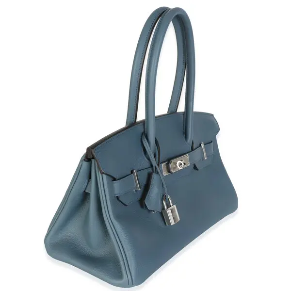 Hermès Bleu Tempete Evercolor Light Shoulder Birkin 29 Phw