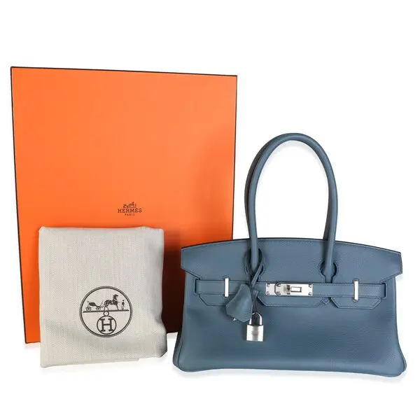 Hermès Bleu Tempete Evercolor Light Shoulder Birkin 29 Phw