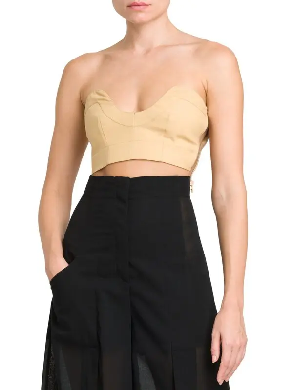 Philosophy Di Lorenzo Serafini Wool-blend Voile Bustier Top