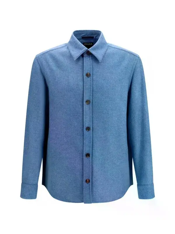 Zegna Button-up Overshirt - Blue