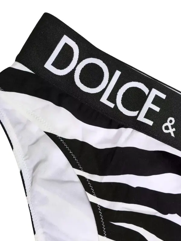 Dolce & Gabbana Zebra-print Logo-waistband Briefs