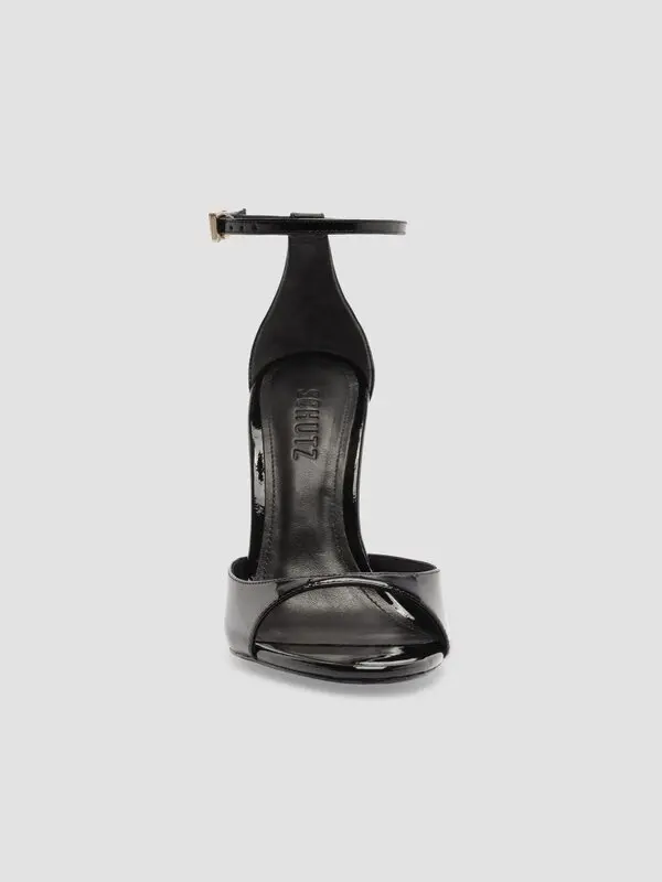 Schutz Stella 100mm Patent Leather Wedge Sandals