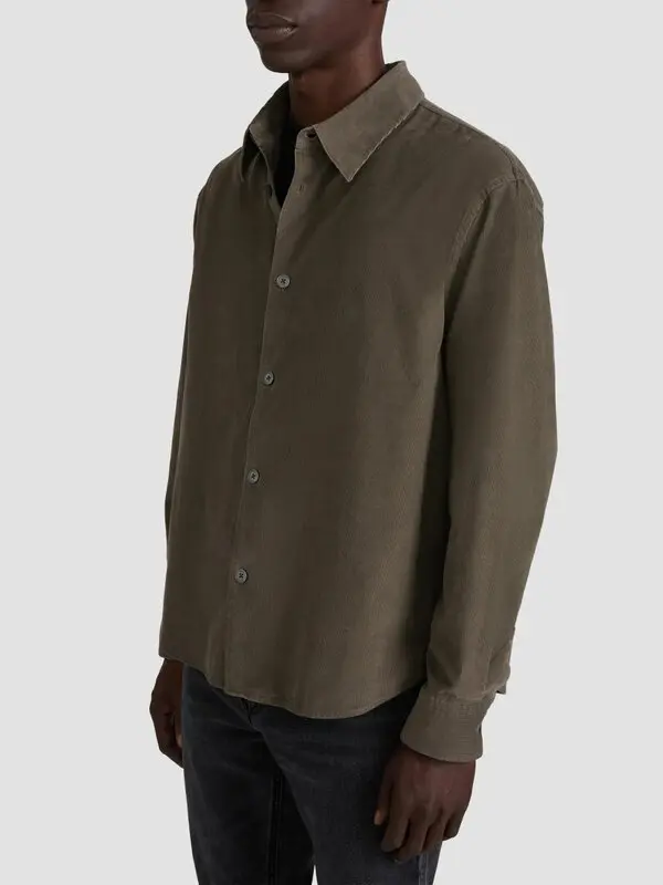 FRAME Micro-cordurory Long-sleeve Overshirt