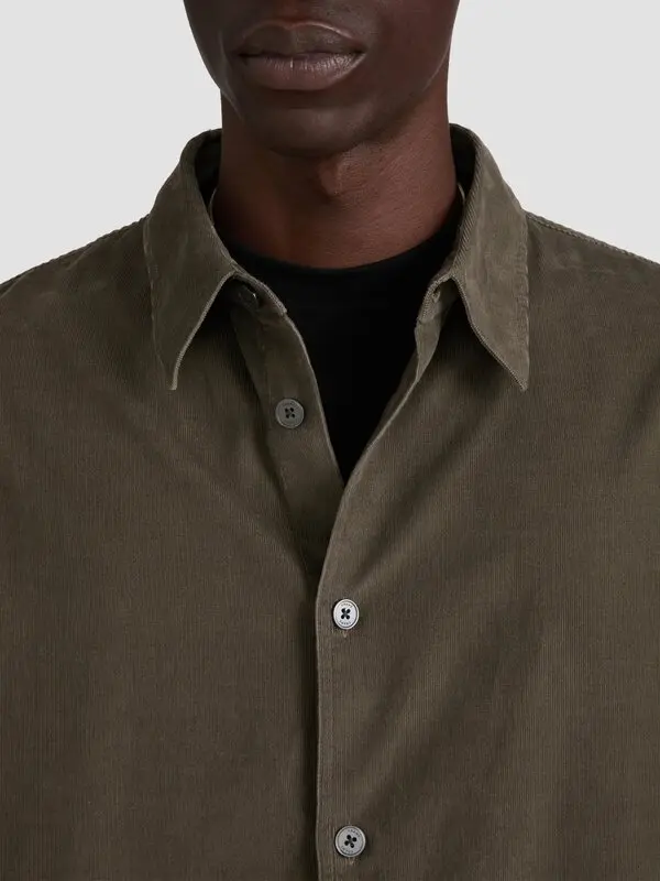 FRAME Micro-cordurory Long-sleeve Overshirt