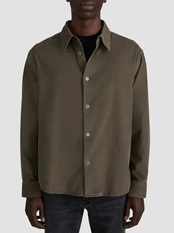 FRAME Micro-cordurory Long-sleeve Overshirt