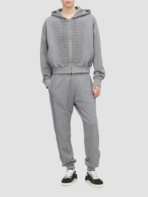Alexander McQueen Ceremonial Embroidered Cotton Zip-up Hoodie