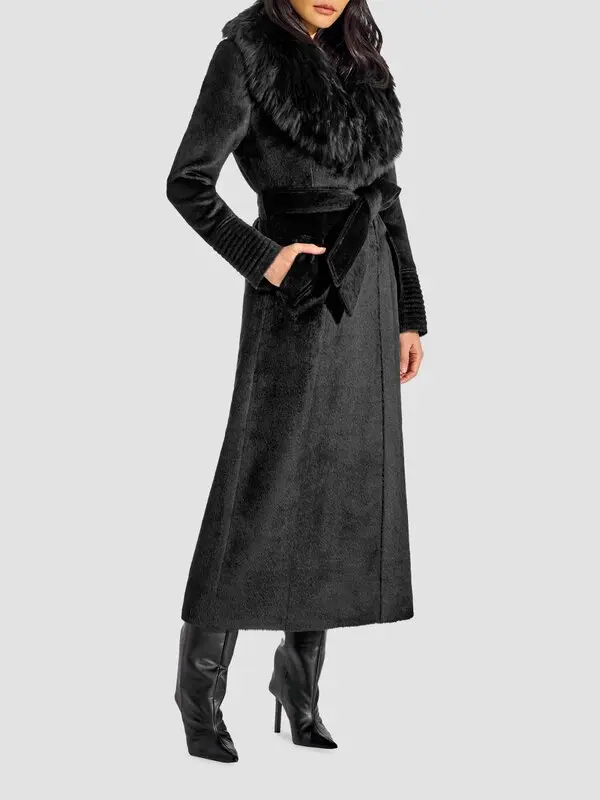 Sentaler Suri Alpaca-wool Shearling-collar Coat