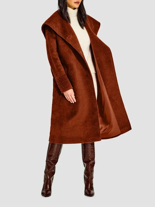 Sentaler Suri Alpaca-blend Bouclé Hooded Coat