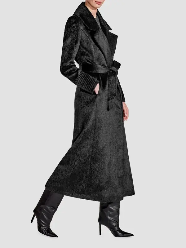 Sentaler Notch-collar Wrap Coat - Black