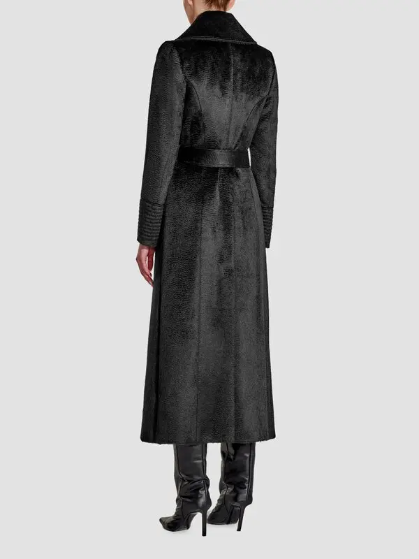 Sentaler Notch-collar Wrap Coat - Black