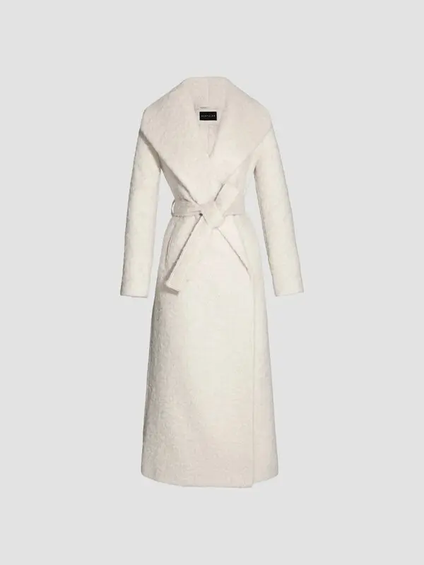Sentaler Tie-waist Suri Alpaca Wool Maxi Wrap Coat - Cloud White