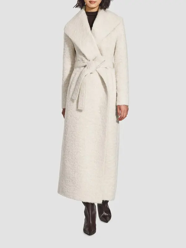 Sentaler Tie-waist Suri Alpaca Wool Maxi Wrap Coat - Cloud White