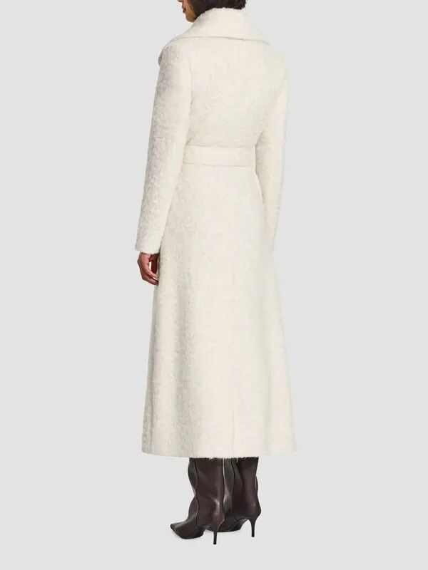 Sentaler Tie-waist Suri Alpaca Wool Maxi Wrap Coat - Cloud White