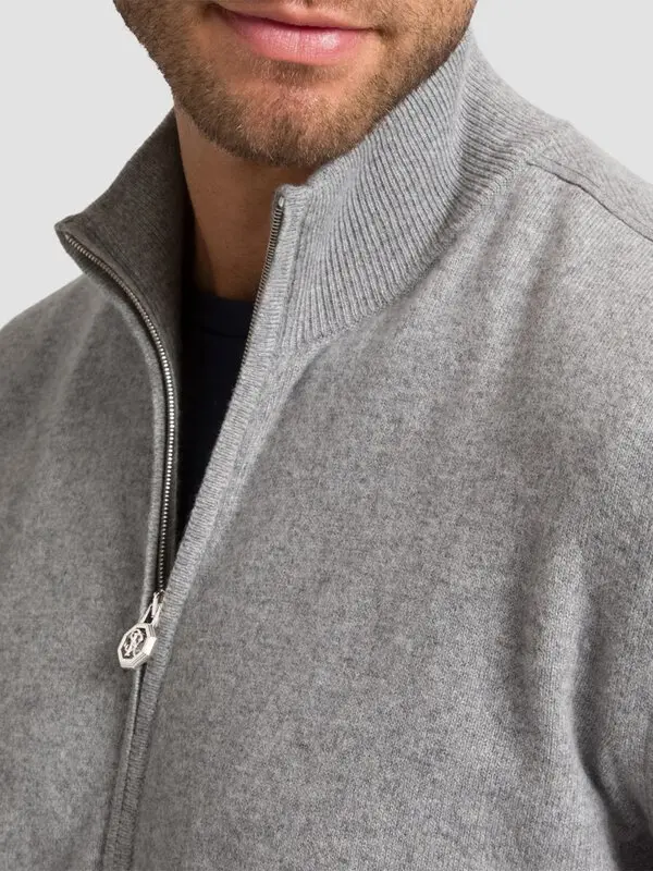 Stefano Ricci Cashmere Knit Blouson Jacket - Grey