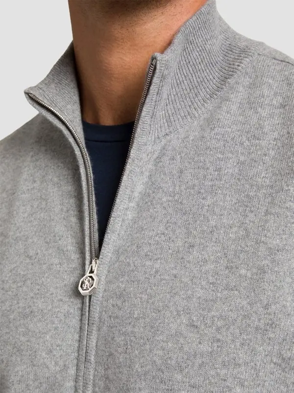 Stefano Ricci Cashmere Knit Blouson Jacket - Grey