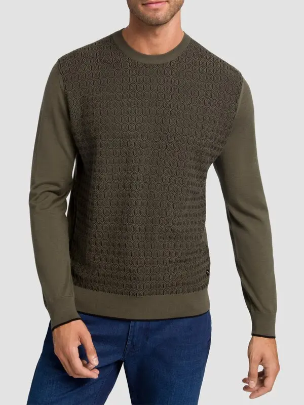 Stefano Ricci Wool And Silk Blend Knit Crewneck Sweater