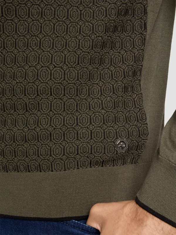 Stefano Ricci Wool And Silk Blend Knit Crewneck Sweater