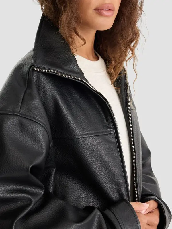 Good American The Better Than Leather Funnel Jacket