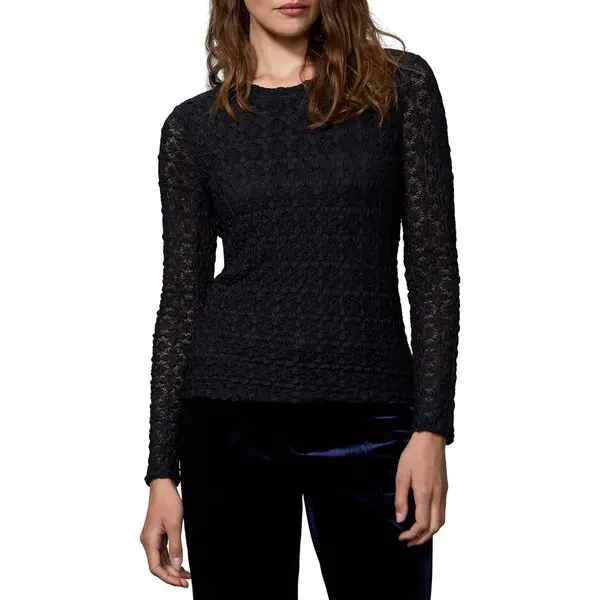 Sanctuary Perfect Lace Long Sleeve T-shirt - Black