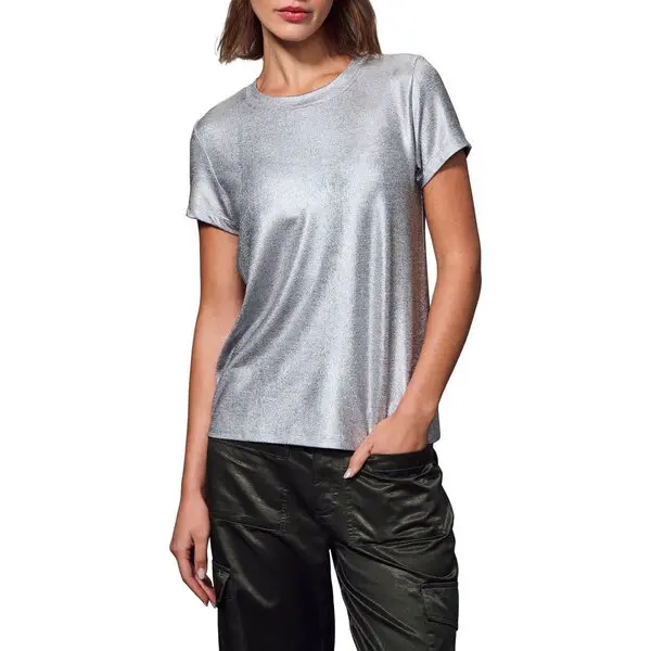 Sanctuary Shine Perfect T-shirt - Liquid Silver