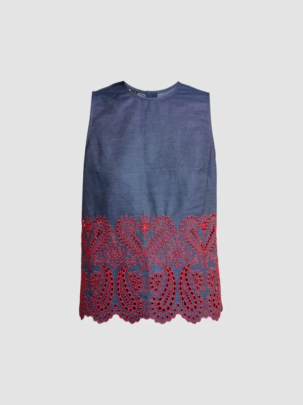 Etro Embroidered Cotton Shift Top