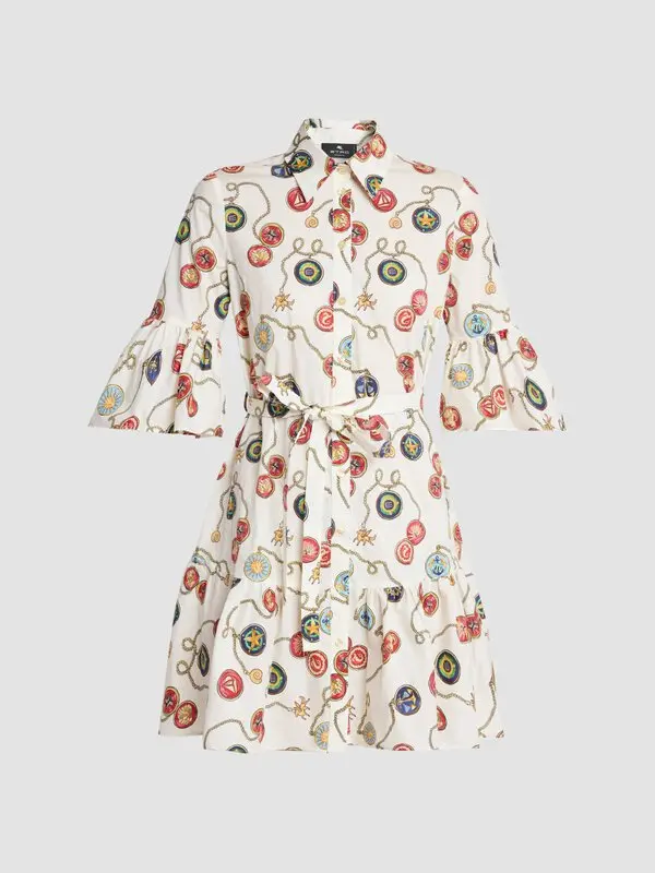 Etro Status Printed Poplin Cotton Mini Dress