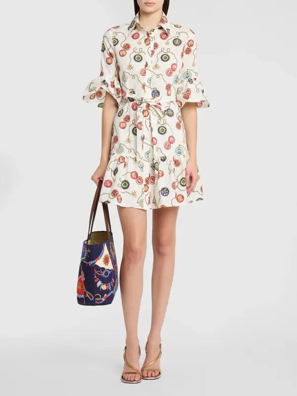 Etro Status Printed Poplin Cotton Mini Dress