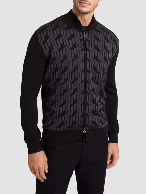 Stefano Ricci Cashmere And Silk Knit Zip Blouson Jacket