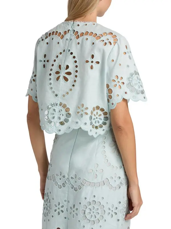 Zimmermann Awaken Embroidered Linen Blouse