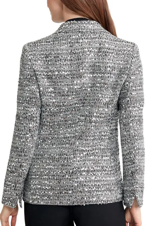 KASPER Sequined One-button Blazer