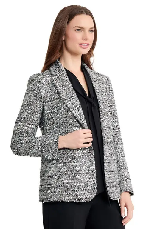 KASPER Sequined One-button Blazer