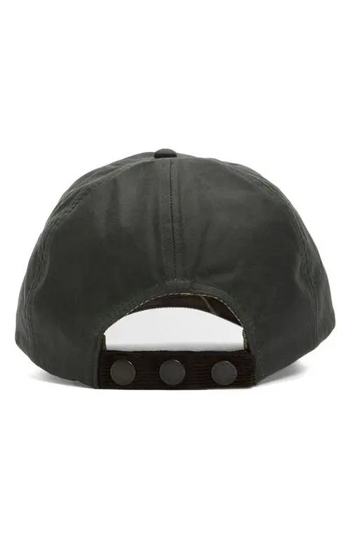 Barbour Beadnell Waxed Cotton Baseball Cap - Sage