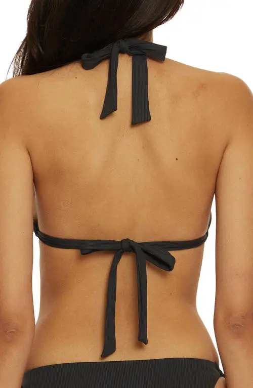 BECCA By Rebecca Virtue Braided Trim Ribbed Triangle Swim Top
