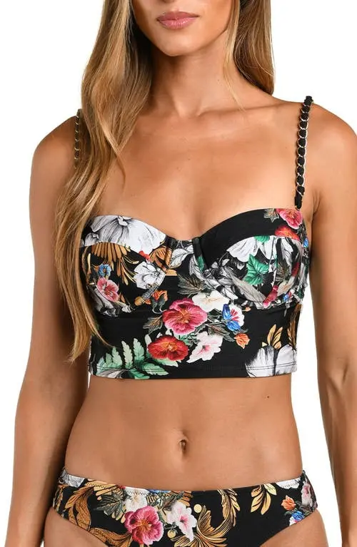 L'AGENCE Melros Underwire Convertible Strap Tankini Swim Top - Black