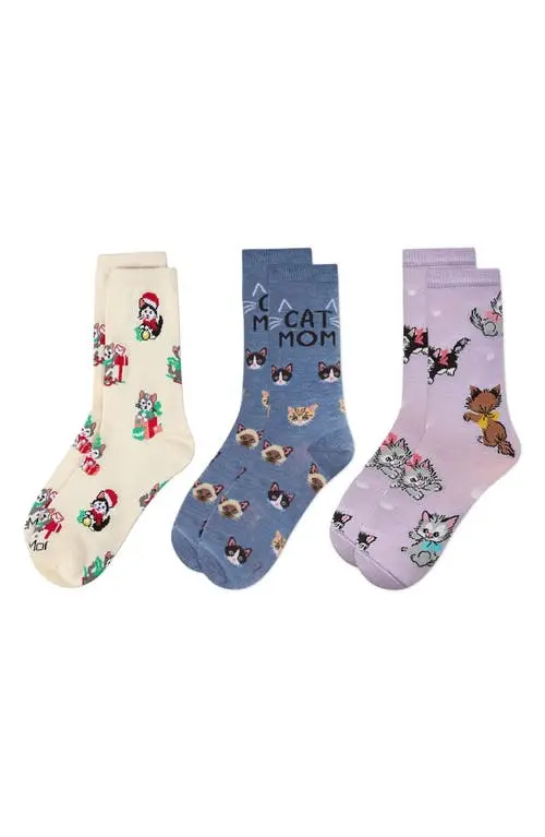 MEMOI 3-pack Christmas Crew Socks - Multi