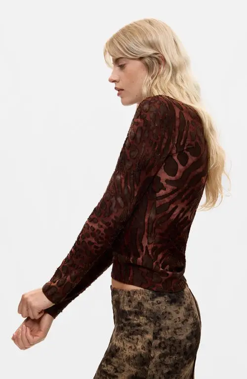 Desigual Long Sleeve Burnout T-shirt