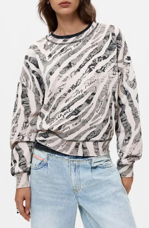 Desigual Mickey Mouse Sketch Sweatshirt - Light Gray