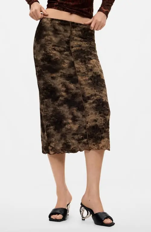 Desigual Textured Midi Skirt - Black