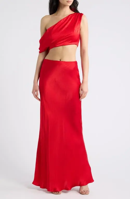 HELLO MOLLY Indulgent Love One-shoulder Crop Top