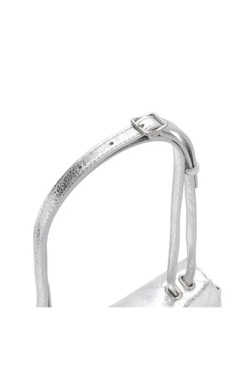 Kurt Geiger Celia Quilted Metalic Leather Shoulder Bag - Silver