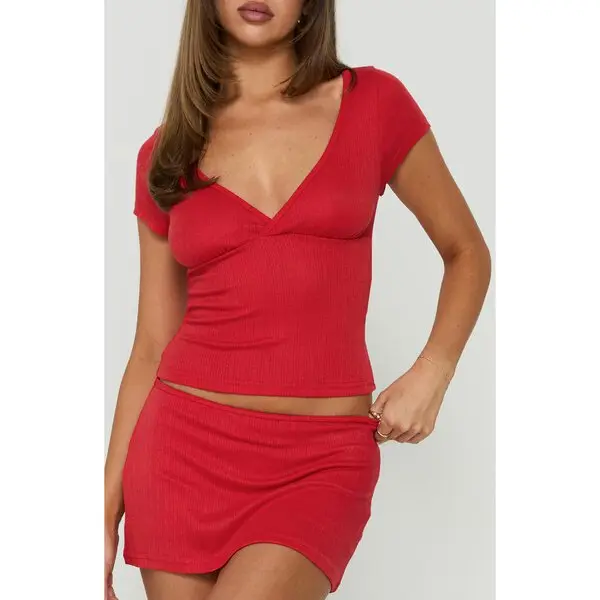 Princess Polly Mossie Crossover Pointelle Top